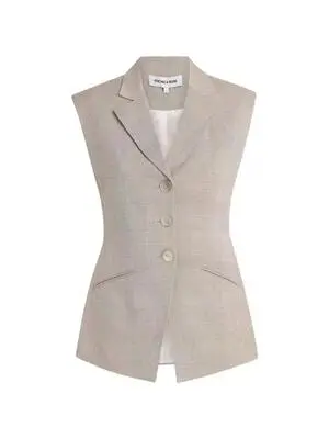 Veronica Beard Sorenne Prince Of Wales Check Waistcoat - Neutrals