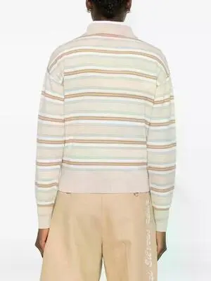 Guest In Residence Collegiate Stripe-pattern Polo Sweater