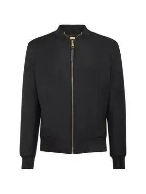 BILLIONAIRE Wolf Zip-up Bomber Jacket - Black