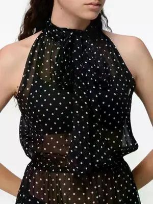 CRIDA MILANO Taormina Polka-dot Midi Dress