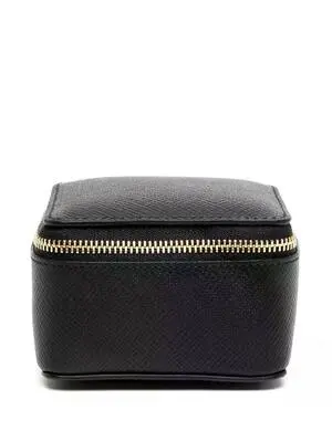 Smythson Logo-stamp Zip Box - Black