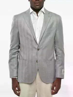 Corneliani Herringbone Single-breasted Blazer - Grey