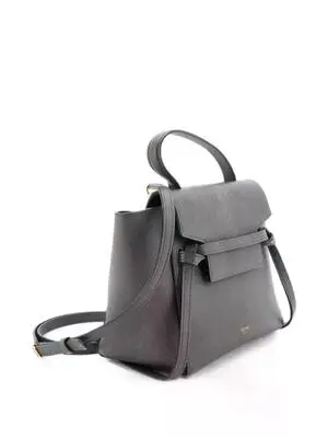 Celine Belt Bag Textured Leather Nano Shoulder Bag - Grey