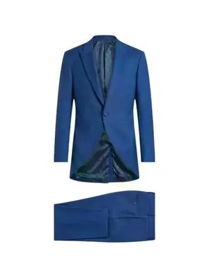 GRASIL Peak-lapel Single-breasted Suit - Blue