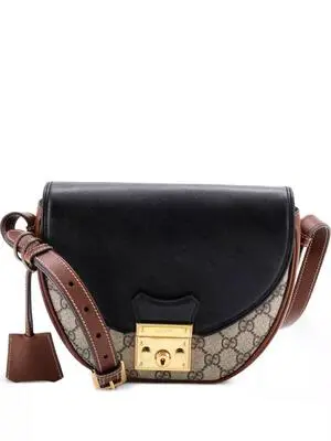 Gucci Padlock Saddle Shoulder Bag - Black
