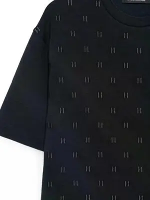 Karl Lagerfeld Monogram-embroidered Crew-neck T-shirt