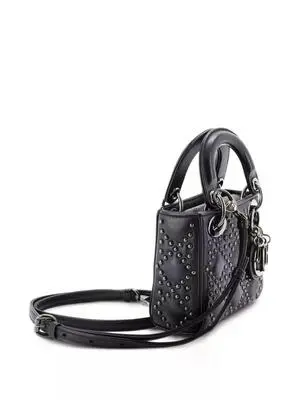 Dior Lady Pearl Cannage Studded Lambskin Micro Satchel