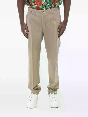 Incotex Pleated Tapered Trousers - Neutrals