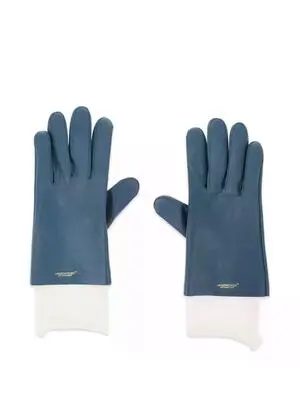 Undercover Logo Print Leather Gloves