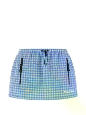Miu Miu Fleece Mini Skirt With Vichy Pattern