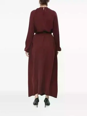 SUPER BLOND Belted Long-sleeve Maxi Dress