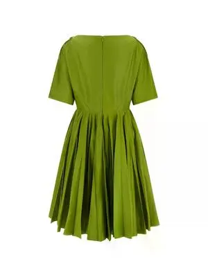 Prada Chino Dress With Boat Neck And Flared Hem