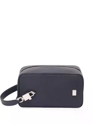 Dolce & Gabbana Lock Pebbled Leather Wash Bag - Blue