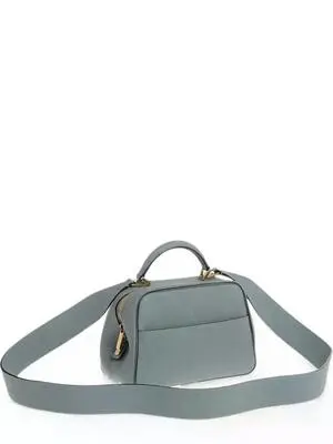 VALEXTRA Mini Saffiano Leather Top-handle Bag - Blue