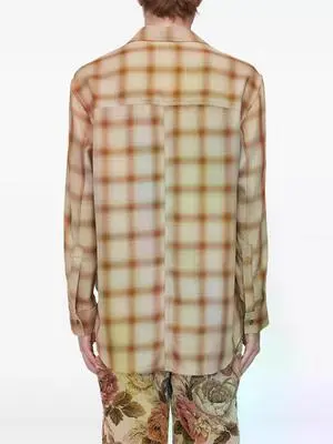 SONG FOR THE MUTE Ombre-check Long-sleeve Shirt
