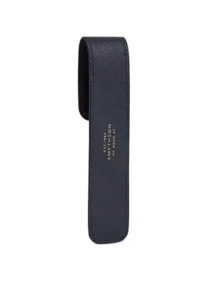 Smythson Panama Cross-grain Pen Sleeve - Blue