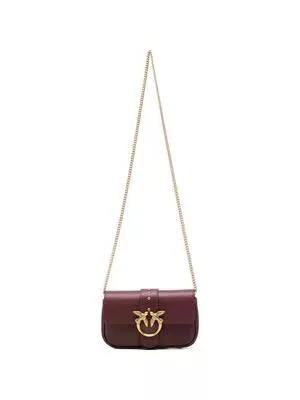 Pinko Small Love Birds Leather Shoulder Bag - Red