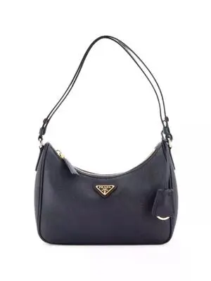 Prada Re-edition Hobo Saffiano Leather Mini Shoulder Bag - Black