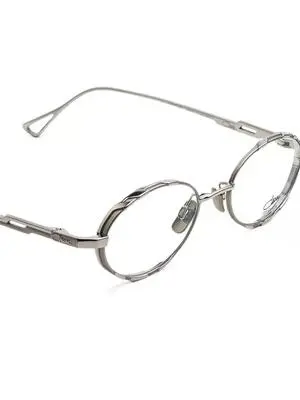 Cazal Geometric-frame Titanium Glasses - Silver