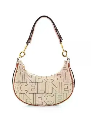 Celine Ava Bag Logo All Over Textile Medium Shoulder Bag