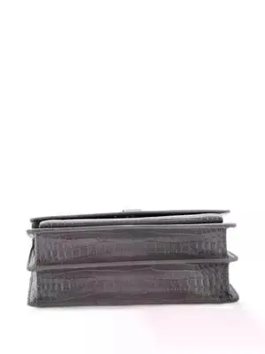 Saint Laurent Sunset Crocodile Embossed Leather Medium Crossbody Bag - Grey