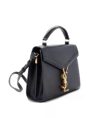 Saint Laurent Cassandra Leather Mini Top Handle Bag - Black