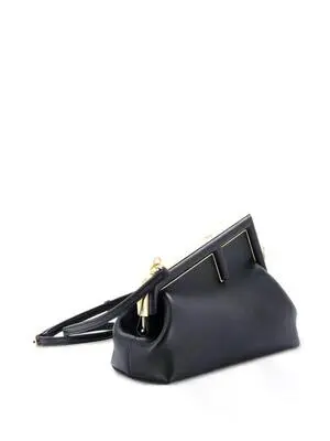 Fendi First Bag Leather Small Clutch Bag - Black