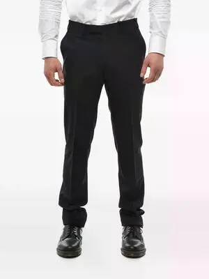 Corneliani Pressed-crease Virgin Wool Trousers - Blue
