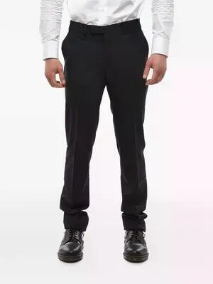 Corneliani Tailored Virgin Wool Trousers With Pressed Crease