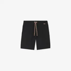 Burberry Nylon Swim Shorts With Icon Stripe Drawcords - Black