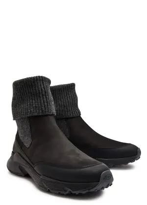 TOD'S Sport Run Nubuck Ankle Boots - Black