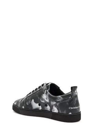 CHRISTIAN LOUBOUTIN Louis Jr Canopy Printed Panelled Leather Sneakers