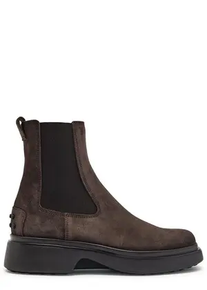 TOD'S Gomma 74l Suede Chelsea Boots - Brown