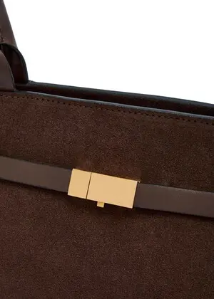 DEMELLIER Suede Shoulder Bag With Push-clasp Fastening