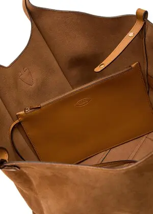 TOD'S T-plaque Suede Tote