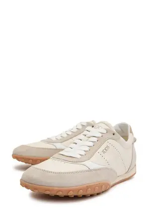 TOD'S Panelled Leather And Suede Lace-up Sneakers