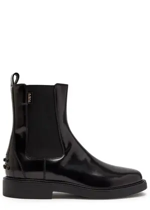 TOD'S Gomma 20l Patent Leather Chelsea Boots - Black
