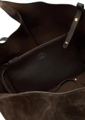 TOD'S T-plaque Suede Tote