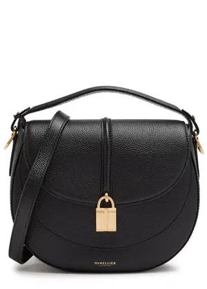 DEMELLIER Siena Grained Leather Saddle Bag - Black