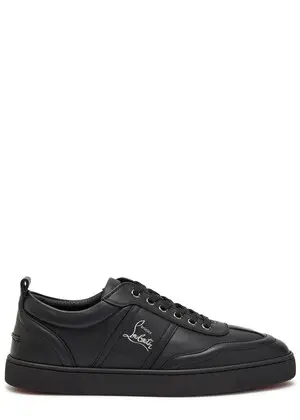 CHRISTIAN LOUBOUTIN Retero Logo Leather Sneakers - Black