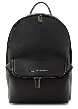 CHRISTIAN LOUBOUTIN Nostalgic Grained Leather Backpack - Black