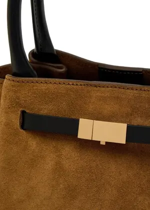 DEMELLIER The New York Midi Suede Tote - Tan