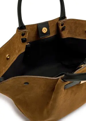DEMELLIER The New York Midi Suede Tote - Tan