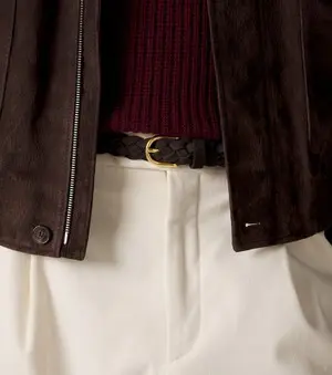 LARDINI Braided Suede Belt