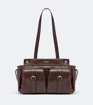 Prada Route Medium Leather Tote Bag