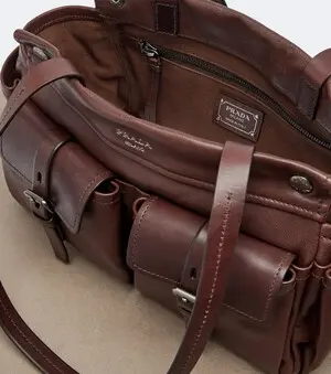 Prada Route Medium Leather Tote Bag