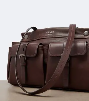 Prada Route Medium Leather Tote Bag