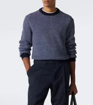 LARDINI Striped Wool And Cashmere Sweater