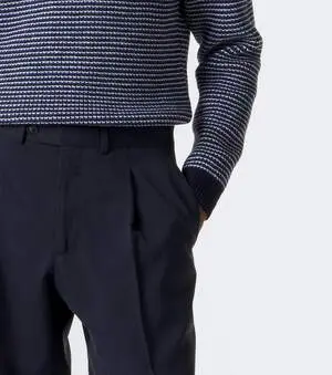 LARDINI Striped Wool And Cashmere Sweater