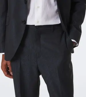 Etro Jacquard Virgin Wool Straight Pants